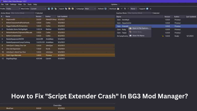 How to Fix "Script Extender Crash" In BG3 Mod Manager?